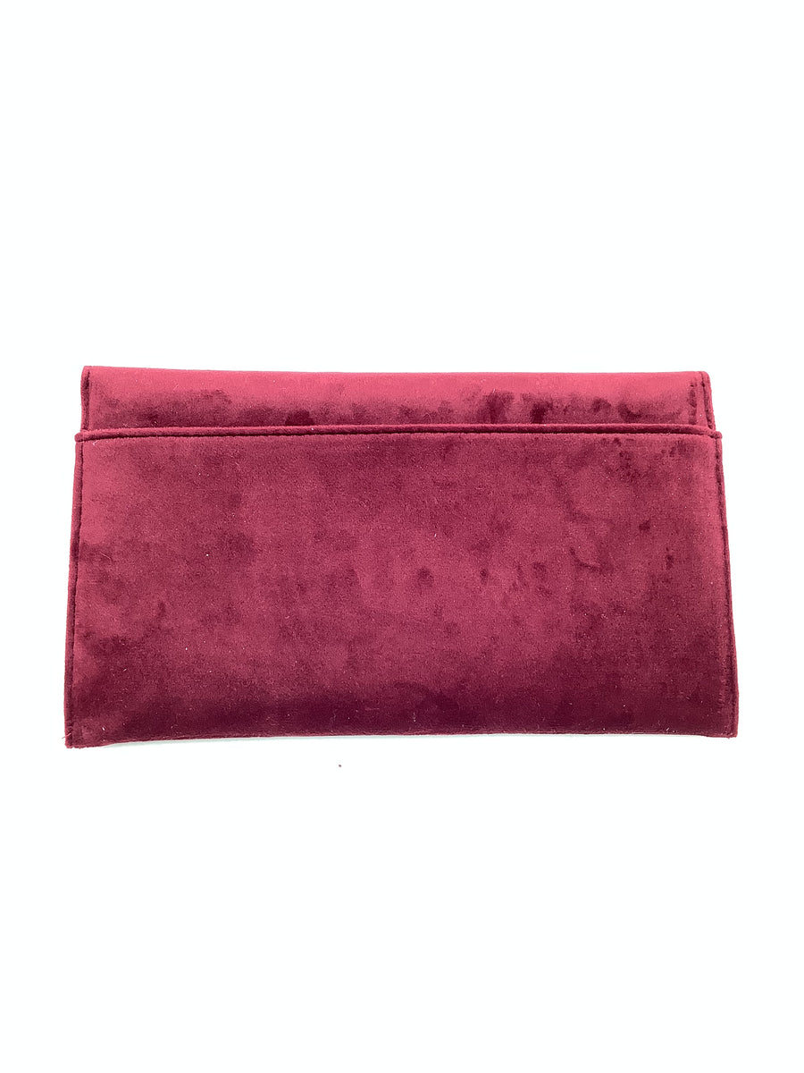 Swarovski Women's Envelope Clutch Bag Maroon – Stash Boutique