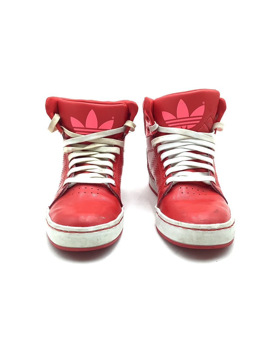 Adidas Unisex Tennies Red Hi Tops Size: 6 – Stash Boutique